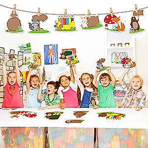 45 Pieces Woodland Animal Friends Cutout, Woodland Creatures Forest Classroom Decoration for Bulletin Board Classroom School Jungle Animals Baby Shower Theme Party Supplies