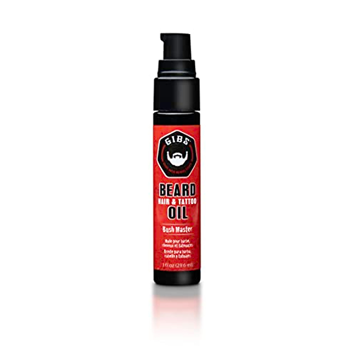 GIBS GROOMING Bush Master Beard, Hair & Tattoo Oil- All-Natural with Nutmeg, Leather, Vanilla & Musk Scent- Softens & Strengthens Beard Growth, Moisturizes Skin, 1 Fl Oz (Pack of 1)