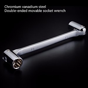 Multifunctional Swivel Box End Head Flexible Socket Wrench Spanner Set For Automotive Maintenance Home Improvement 3pcs Swivel Head Spanner Wrench Flexible Socket Double Point Spanner Hand Tool Wrench