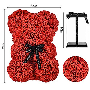 Mother's Day Rose Bear Mothers Day Rose Teddy Bear Mom Gifts Valentines Day Gifts For Her , Mother Day Unique Gifts Mom Birthday Gifts For Women Girlfriend Anniversary Christmas Valentines Gifts (Red)