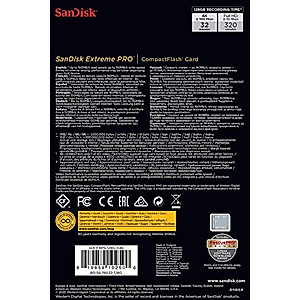 SanDisk 64GB Extreme PRO Compact Flash Memory Card UDMA 7 Speed Up To 160MB/s - SDCFXPS-064G-X46