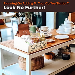 Espress Impress Wooden White Coffee Station Organizer for Countertop | Farmhouse Style Storage Kit for a Perfectly Organized Coffee Bar | Accessories Organizer for Cups, Coffee Pods, Sugar, etc