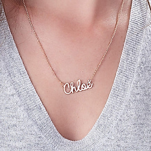 MyNameNecklace Personalized Cursive Name Pendant Necklace-Nameplate Christmas Jewelry Gift