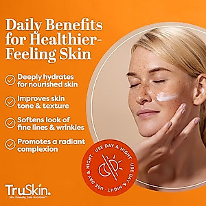TruSkin Vitamin C Moisturizer Face Cream – Brightening, Anti Aging, Hydrating, Skin Wrinkle Cream – Vitamin B5, Vitamin E, Jojoba Oil, Aloe Vera & Green Tea, 1.7 Fl Oz