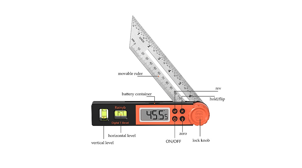 Precision Digital Angle Finder Protractor for Woodworking