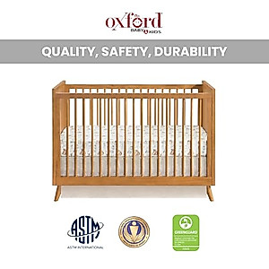 Oxford Baby Dawson Modern 3-in-1 Convertible Island Baby Crib, Honey Brown, Green Guard Gold Certified