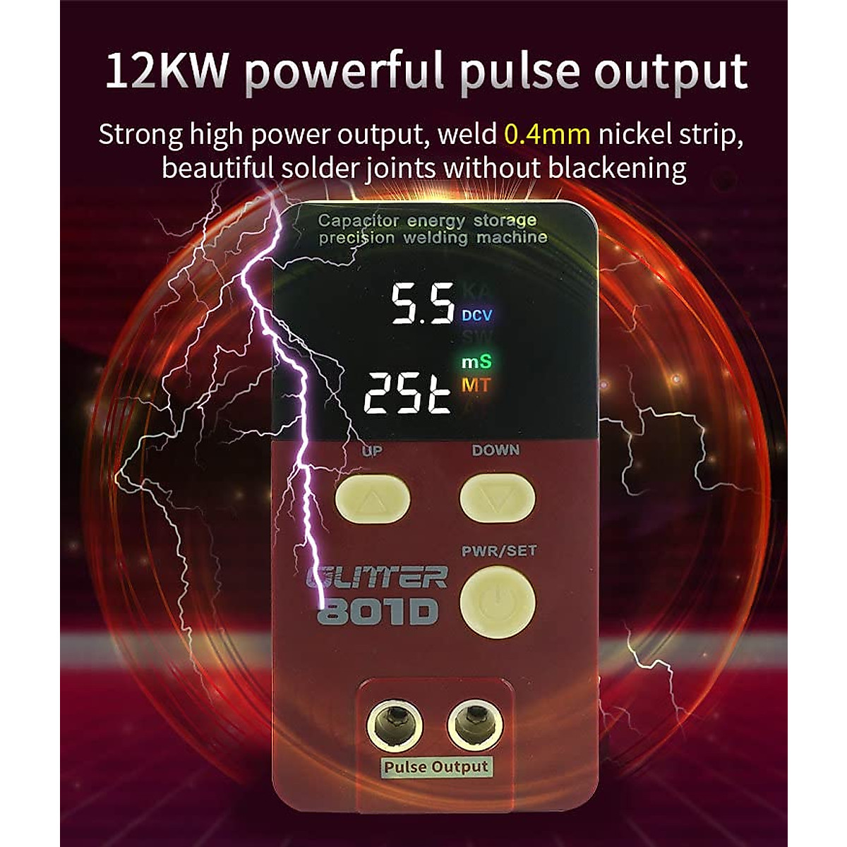 ZCM-JSD 801D Capacitor Energy Storage Welders,Adjustable Pulse Spot Welder W/Smart Control Panel,Portable Pulse Welding Machine for Battery Pack 18650 14500 Lithium Batteries