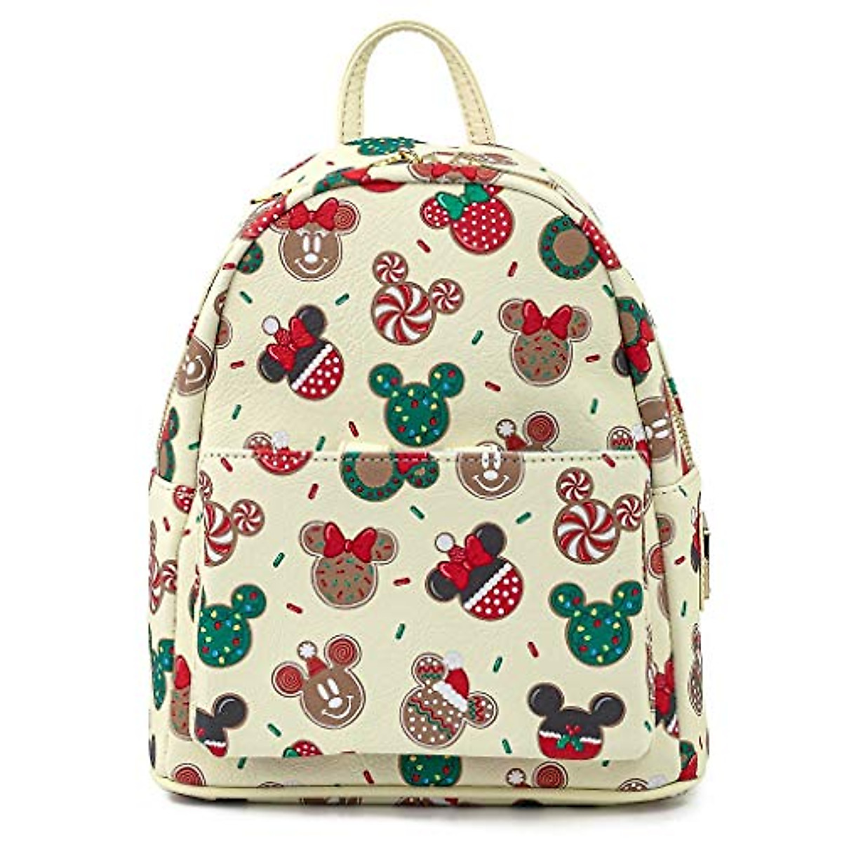 Loungefly Disney Christmas Mickey and Minnie Cookie Adult Womens Double Strap Shoulder Bag Purse with Ears Headband