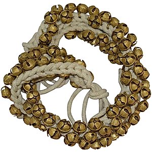 Big-Bells Tied with Cotton Cord Classical Dancers Anklet Musical Instrument (25+25 BELLS)