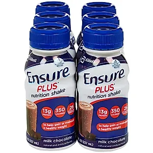 Ensure Plus Nutrition Shake Bottles - Milk Chocolate - 8 oz - 6 pk