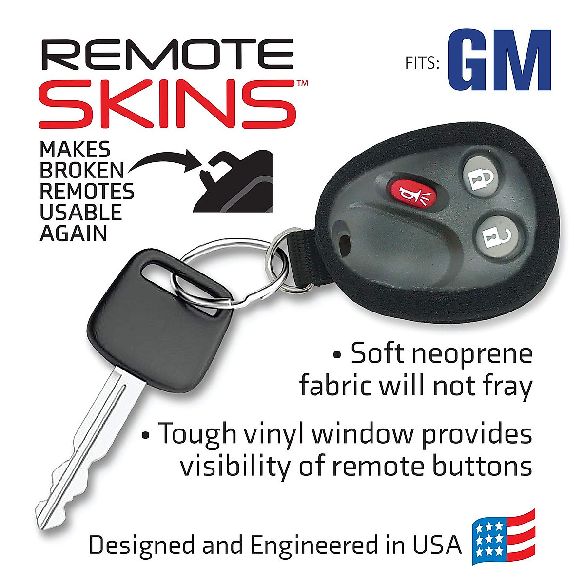 Lucky Line Flexible Remote Skin, GM Models, 1 Pack (48901) , Black