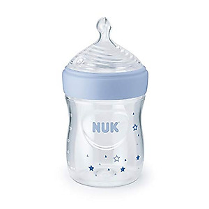 NUK Simply Natural Baby Bottles with SafeTemp Gift Set - Includes 4 Bottles, 3 Pacifiers, and 2 Replacement Bottle Nipples