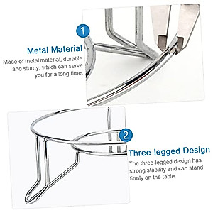 Uonlytech Pot Rack Metal Teapot Metal Shelf Brackets Round Chafing Dish Heat Insulated Pot Rack Steam Pot Rack Steam Pot Stand Round Pot Rack Pot Steamer Holder Steam Rack Silver Pan Air