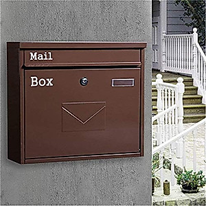 Mailboxes Letter Boxes Modern Simple Mailbox Outdoor Letter Box Rust & Weather Proof Vertical Wall Mount Locking Outside (Color : Silver, Size : Free Size)