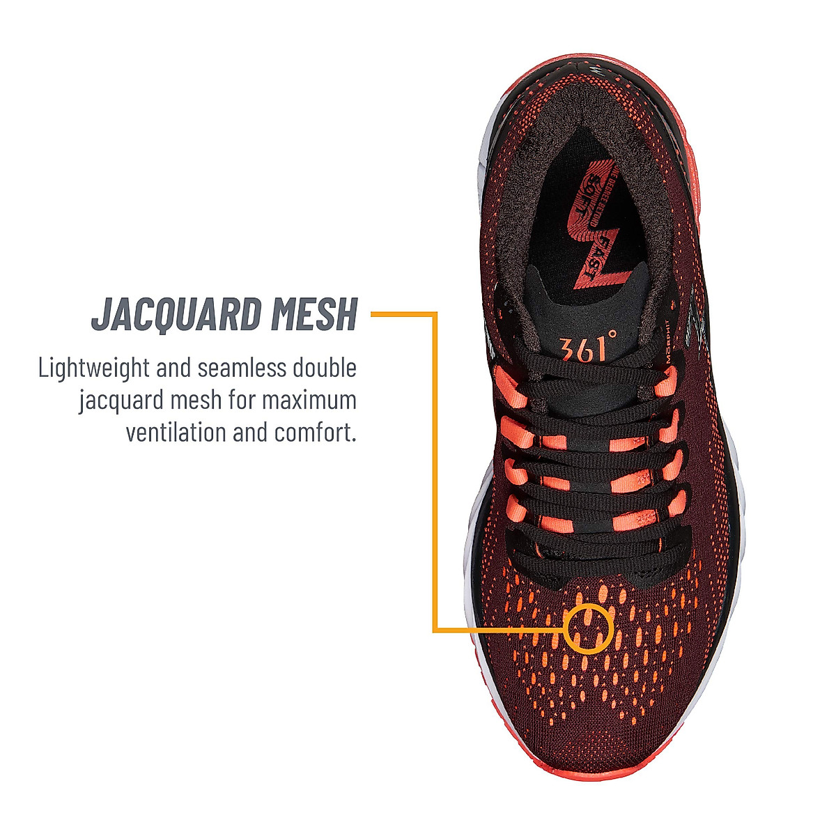 361 Women's Strata 3 Running Shoe (9 M, Black/Hazard)