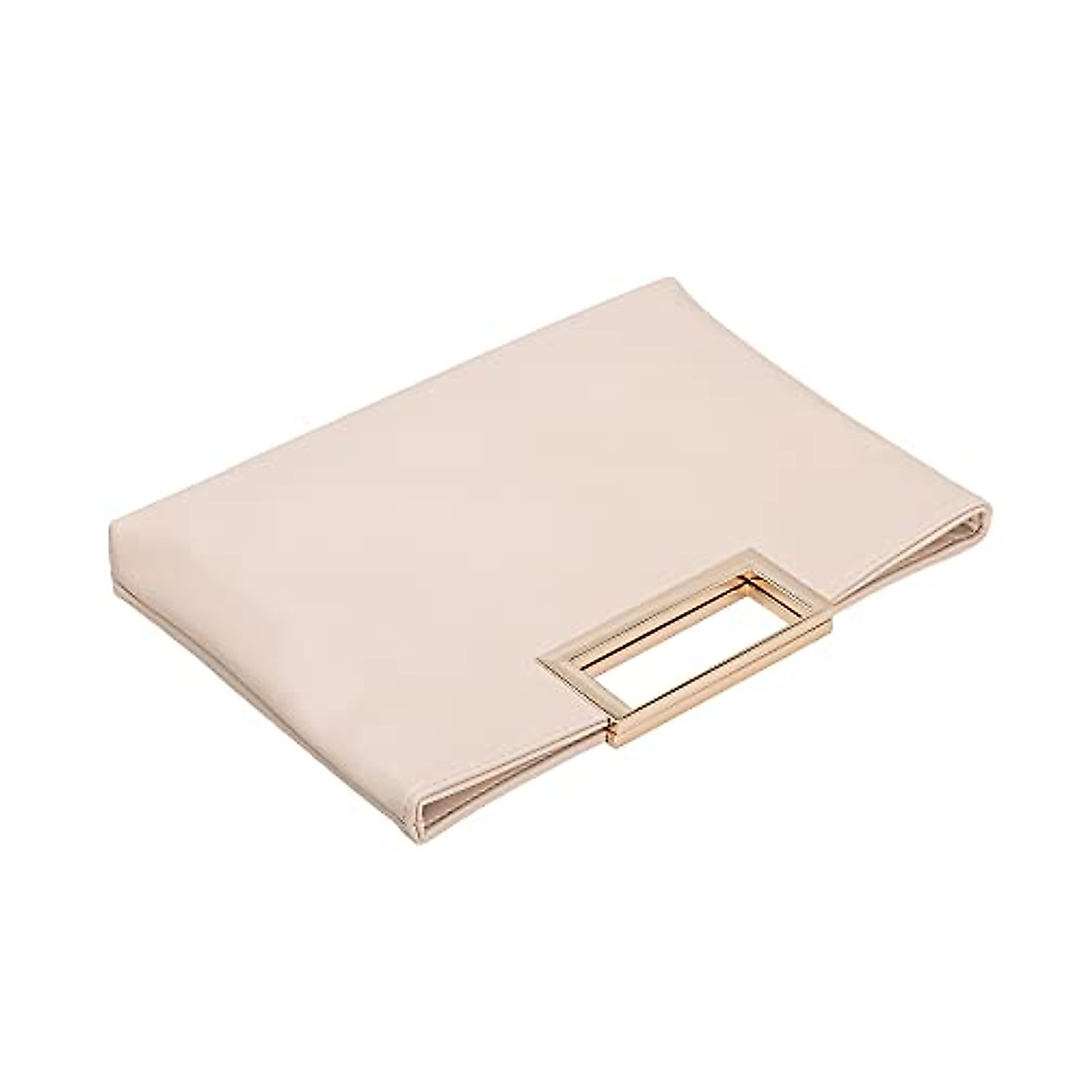 CHARMING TAILOR Fashion PU Leather Handbag Stylish Women Convertible Clutch Purse (Beige)