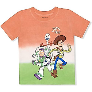 Disney Toy Story Woody, Buzz Lightyear and Forky Boys Short Sleeve T-Shirt for Toddler to Big Kids Multicolor