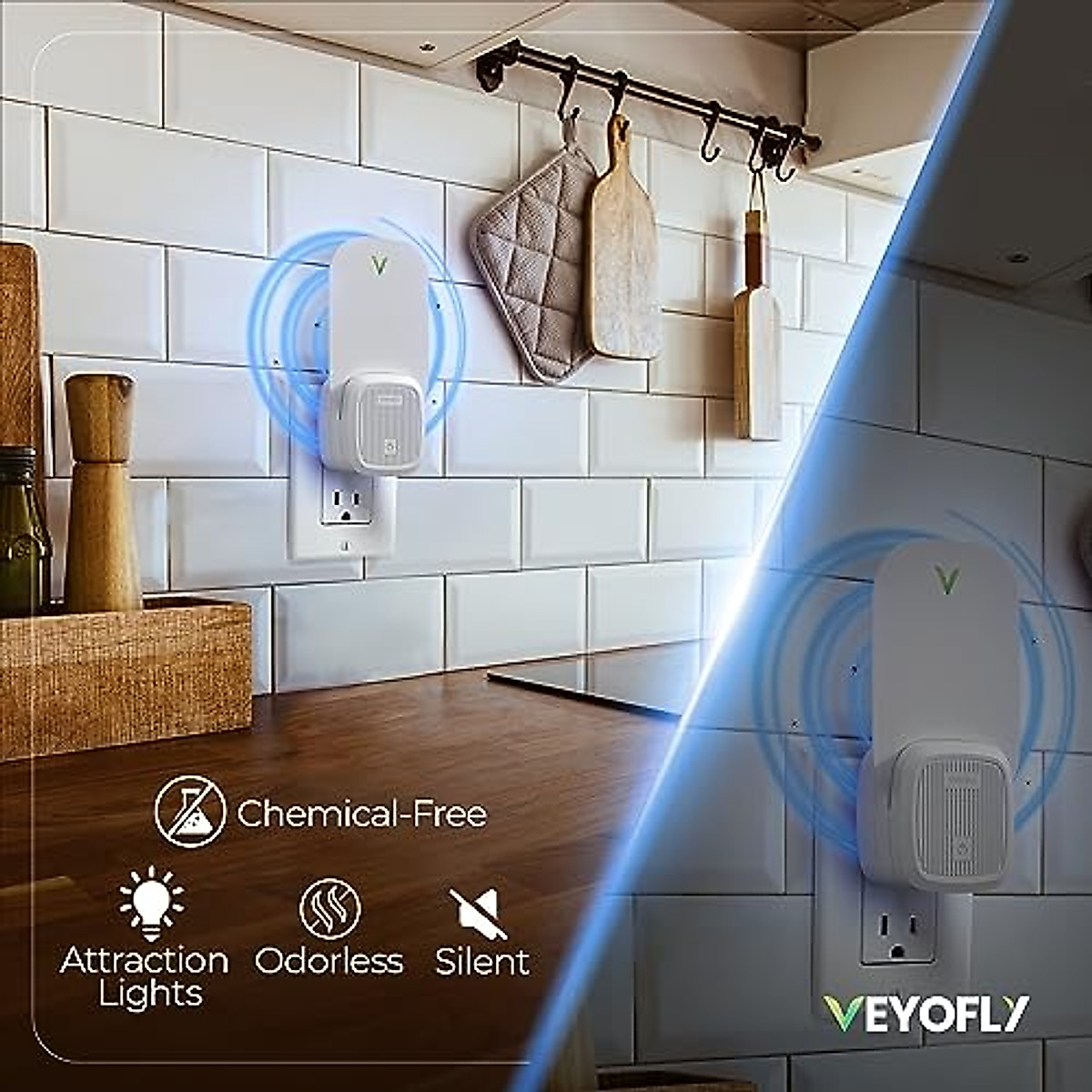 VEYOFLY, Flying Insect Trap, Insect Catcher, Indoor Fly Trap, Safer Home, Fruit Fly Traps for Indoors, gnat Killer Indoor, Bug Killer, Insect Killer (Pack of 2 - White)