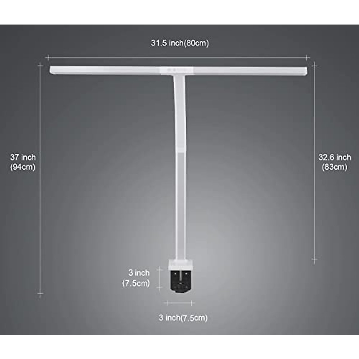 PHIVE LED Task Lamp, 20 Watt Super Bright Desk Lamp with Clamp, Dimmable Gooseneck Monitor Lamp(4 Color Modes, 5-Level Dimmer, Memory Function, Highly Adjustable Office Light/Workbench Lamp) Silver