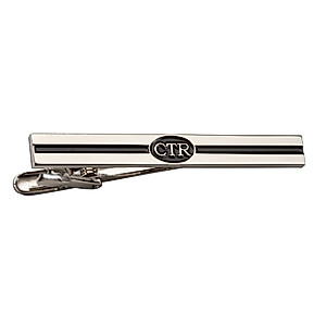 CTR (Choose The Right) Tie Bar for LDS Gift for Baptism (Silver Tone)