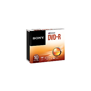 Sony 10DMR47SS 16x DVD-R 4.7GB Recordable DVD Media - 10 Pack