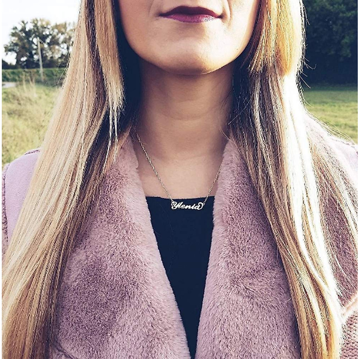 Name Necklace Personalized, Custom Made Nameplate Necklace Dainty Sterling Silver Gift for Mother Girlfriend