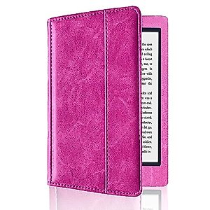 Flip Case Suitable for Kobo Glo 6 Inch Ereader ebooks Model N613 PU Leather Protective Cover (Color : Rose red)
