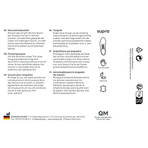 pedag Supra | German Handmade Shoe Tongue Pads | Soft Suede Leather and Memory Foam Shoe Padding | Solves Loose Shoes Problem | 1 Pair, Large/X-Large Size