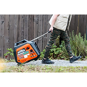 GENMAX Portable Inverter Generator, 3500W Super Quiet Gas or Propane Powered Engine with Parallel Capability, Remote/Electric Start, Ideal for Camping Travel Outdoor.EPA Compliant (GM3500iAED)