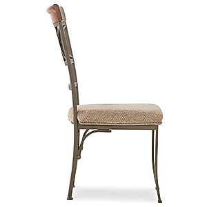 Powell Hamilton Pewter and Bronze Metal Set of 2 Dining Chair