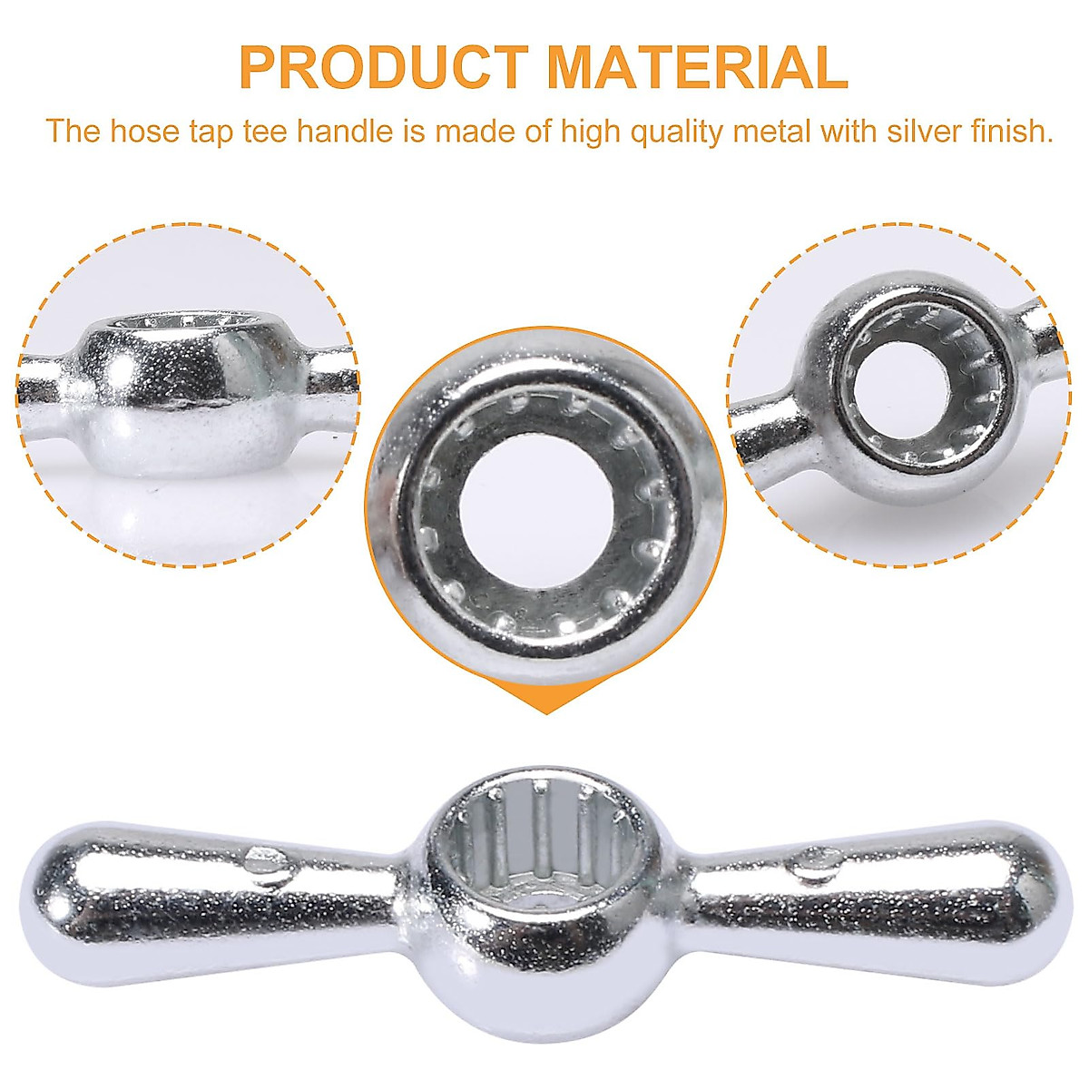 VIDABTE PP806-15 01-5097 Lawn Faucet Hose Bibb Tee Handle, Outdoor Faucet Handle for Plumb Pak, Hose Bib Handles Replacement 12 Point Broach (4 pcs)