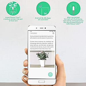 Soil Moisture Meter 4 in 1,Plant Water Monitor,Automatically detect Moisture/Temperature/Light/Fertility,Can Connect to Mobile Phone via Bluetooth,Hygrometer Sensor for Indoor Plants (1pc)