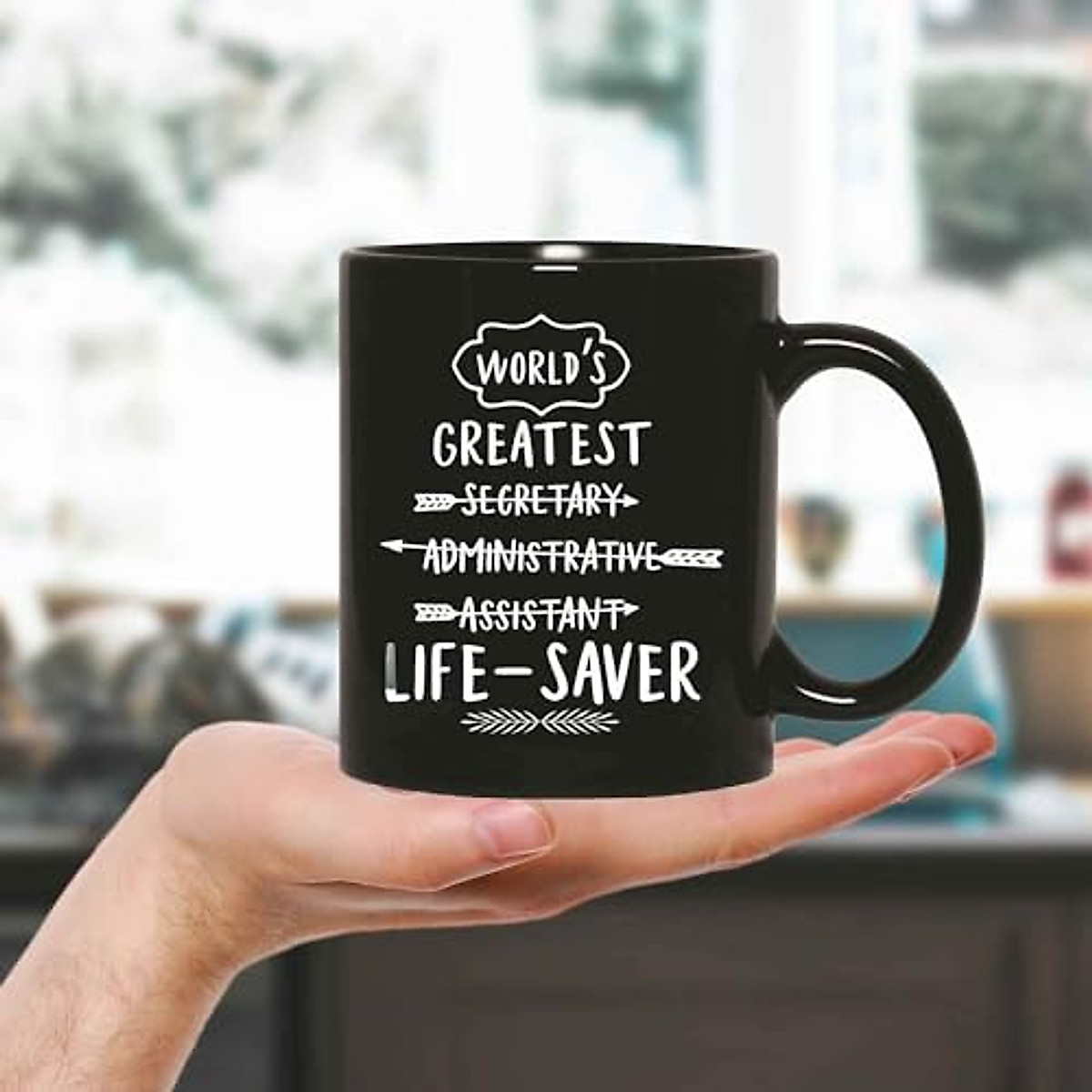 Inspirational Gift World's Greatest Secretary Appreciation Gift - Unique Idea For Spouse Or Partner - 11oz 15oz Black Coffee Mug