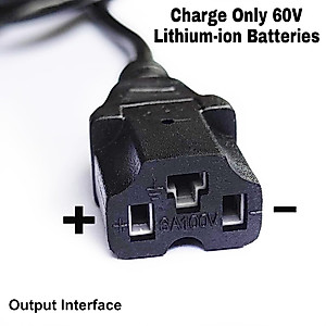 [Verified Fit] 67.2 Volt 3 Amp 3-Pin Battery Charger for 60V(16S) Lithium, for CityCoco 1000W Fat Tire, MotoTec Fatboy and More