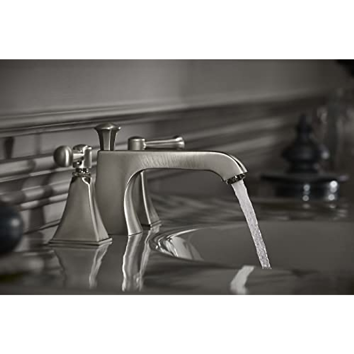 KOHLER 454-4S-CP Memoirs Stately Bathroom Sink Faucet with Lever Handles, Widespread, Polished Chrome