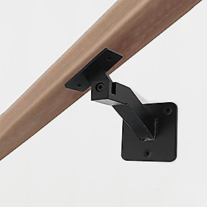 RealPlus Swivel Handrail Brackets Heavy Duty Steel Hand Rail Brackets for Staircase Stair Railing, Pack of 4 (Black)