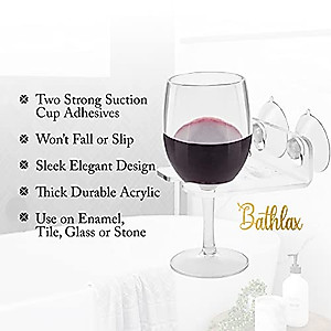 for Her Wife Girlfriend Wine Glass Bath Holder Caddy Bathtub Products Shower Accessories Gifts Ideas for Women Wife Mother Mom Employee Cup Holder Bathroom Cupholder Romantic
