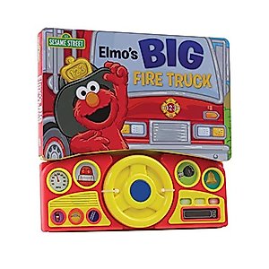Sesame Street - Elmo's Big Fire Truck Adventure - Sound Book with Interactive Toy Steering Wheel - PI Kids (Play-A-Sound)