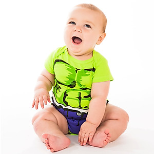 Marvel Avengers Spider-Man Iron Man Captain America Newborn Baby Boys 5 Pack Bodysuits Multi 0-3 Months