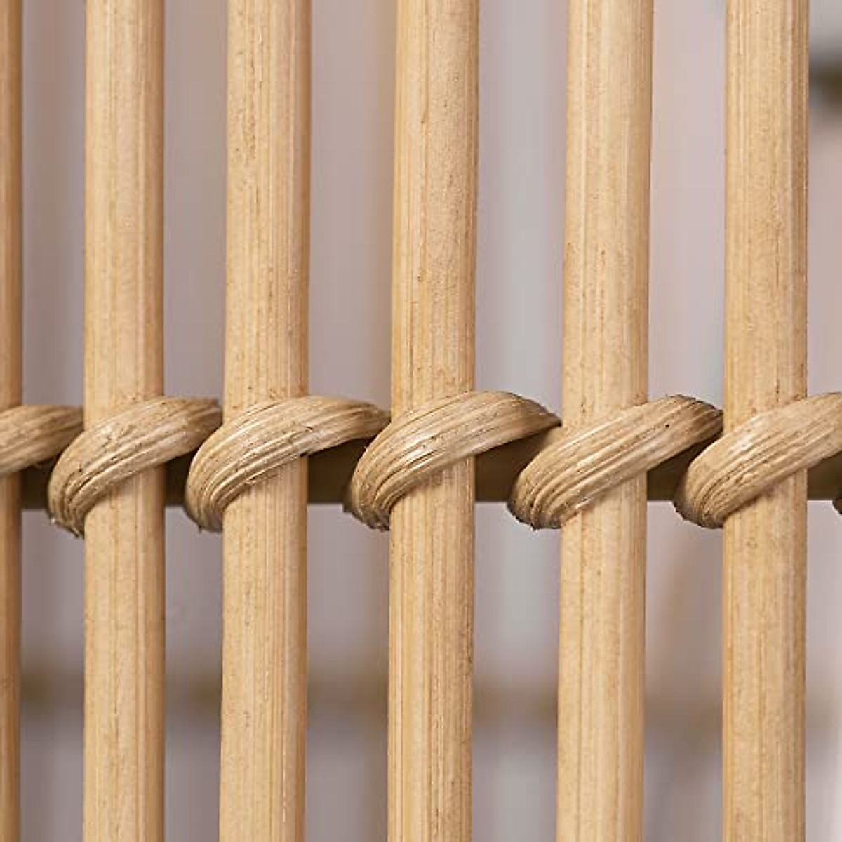 Globe Electric 65901 1-Light Flush Mount Ceiling Light, Matte White, Natural Bamboo Shade, Bulb Not Included