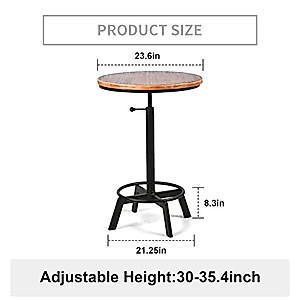 BOKKOLIK Farmhouse 3 Pieces Bar Table Set with Chairs for Kitchen Pub Coffee Shop Industrial Bistro Table and Bar Stools Dining Room