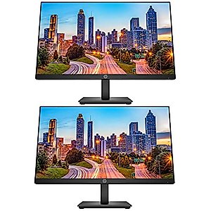 HP P224 21.5 Inch Monitor 2-Pack, FHD 1920 x 1080, LED Backlit, IPS, Vesa Compatible, Anti-Glare, Tilt (HDMI, VGA and DisplayPort) for Home and Office