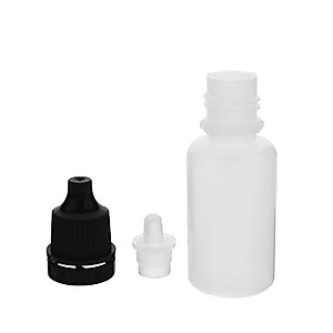 Bettomshin 20Pcs 10ml PE Plastic Dropping Bottles, Thin Mouth Vial of Squeezable Liquid Eye Liquid Dropper, Liquid Sample Seal Storage Bottle with Black Cap