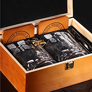 Whiskey Glasses Set with Whiskey Stones–Groomsmen Gifts –Whiskey Gifts for Men–Personalized Wedding Gifts for Bride and Groom– Unique Whiskey Stones for Liquor Bourbon Scotch