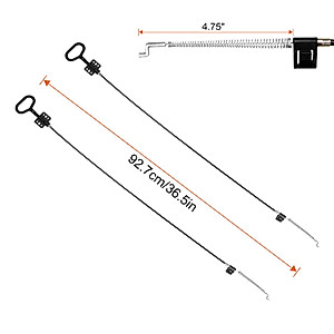 HNBun 4Pcs Recliner Pull Cable Replacement, Universal D-Ring Sofa Recliner Cables Black Couch Release Cables Replacement, Hook Exposed Cable Length 4.75 Inch with S Tip, Total Length 36.5 Inch