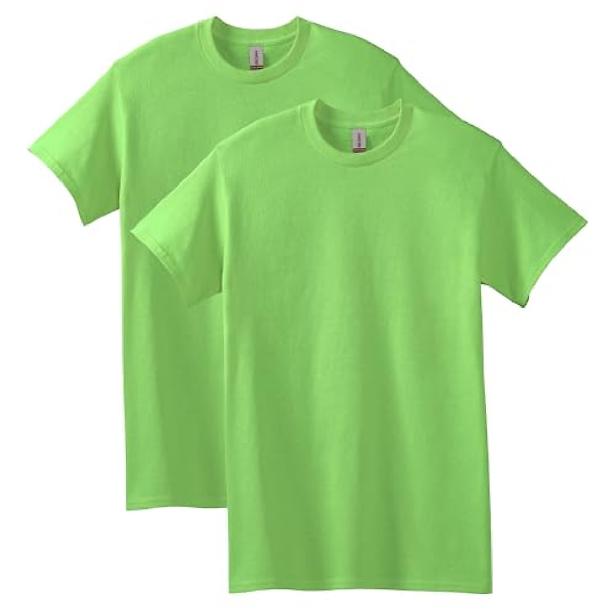Gildan Men's Heavy Cotton T-Shirt, Style G5000, 2-Pack, Lime, Small