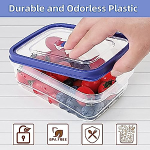 GiFBERA 40-Piece Food Storage Containers with Lids and Vent (20 Containers & 20 Lids) - Food Grade Kitchen Organization for Leftover, Meal Prep, Lunch - Microwave Dishwasher Safe