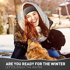 JOEYOUNG Fleece Ear Warmers for Men Women Kids - Winter Headband Ear Muffs Ear Covers for Cold Weather Running Cycling Ski