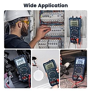 VENLAB Digital Multimeter TRMS 6000 Counts Volt Amp Meter Ohm Auto-Ranging Multimeter Tester with NCV,Measures Voltage Current Resistance Diodes Continuity Duty-Cycle Capacitance Temperature
