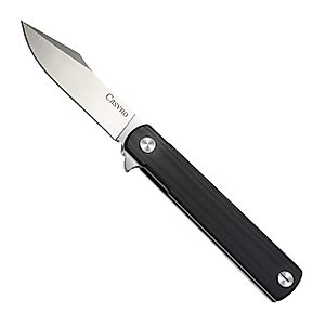 Casvno Pocket Knife Folding knife （F05A）：3.3” 9CR18MOV Steel Blade,G10 Handle,SpeedSafe Assisted Open, Flipper, Liner and Tip Lock,3.56 oz